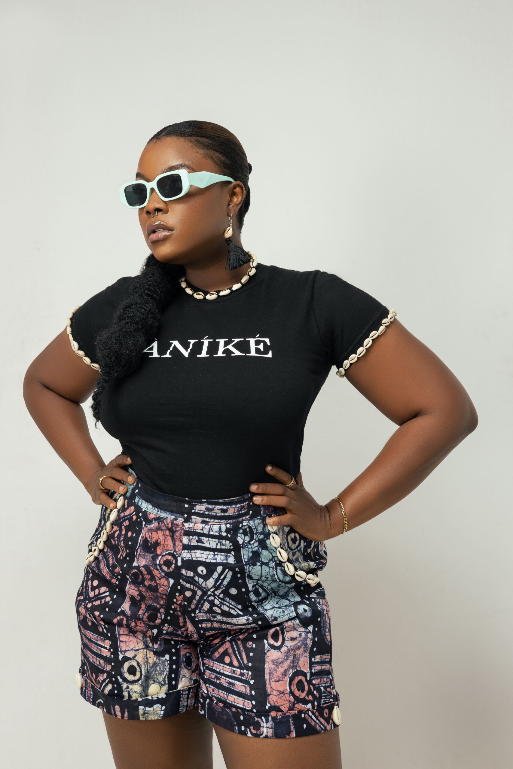 The Anike Plain Round Neck & Shorts Set - Anike.co